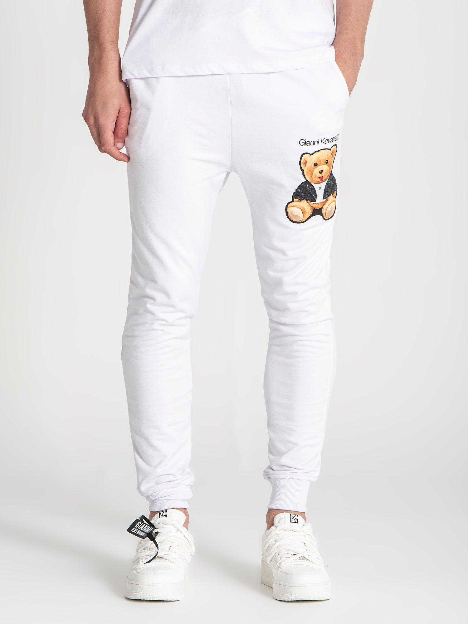 White GK Teddy Bear Joggers | Joggers | GIanni Kavanagh